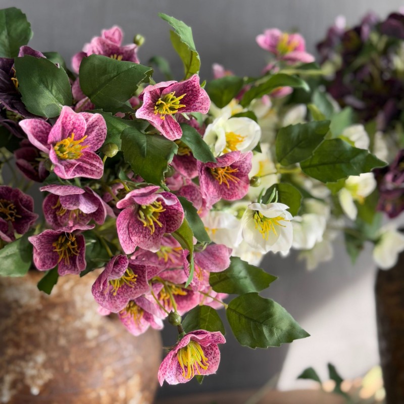 Artificial Helleborus Christmas Rose Flower Stem Wholesale | Kingyee ...