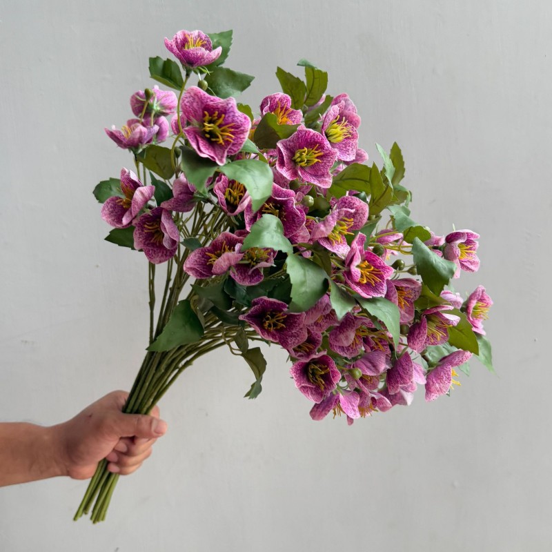 Artificial Helleborus Christmas Rose Flower Stem Wholesale | Kingyee ...