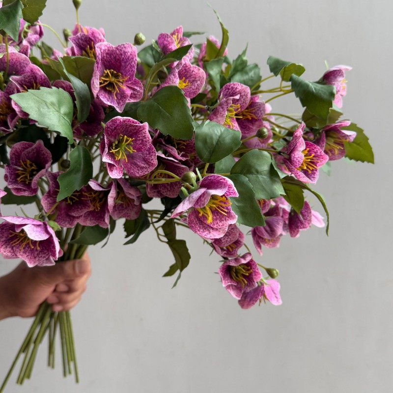 Artificial Helleborus Christmas Rose Flower Stem Wholesale | Kingyee ...