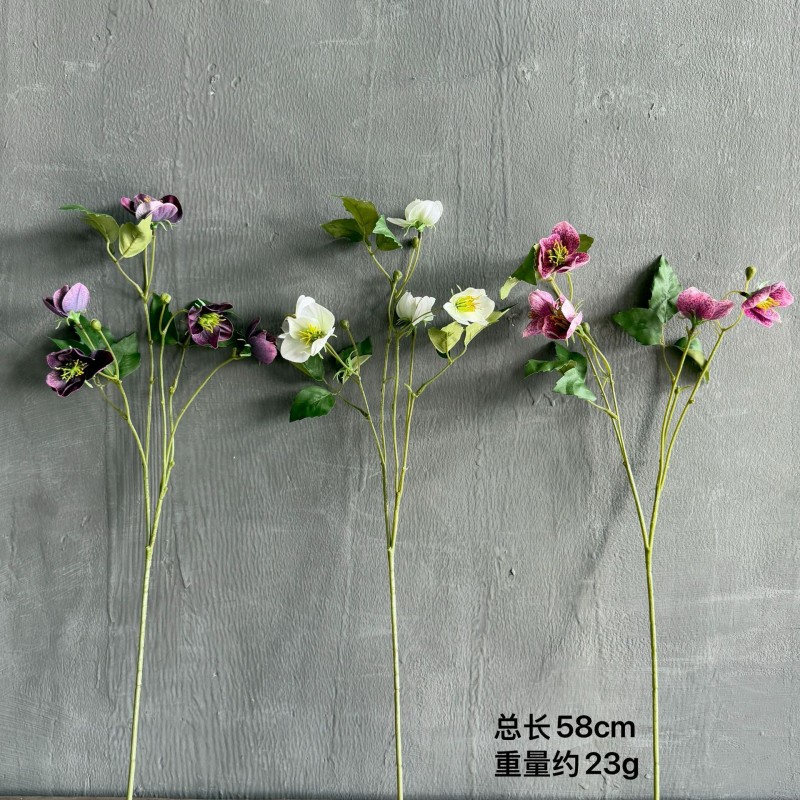 Artificial Helleborus Christmas Rose Flower Stem Wholesale | Kingyee ...
