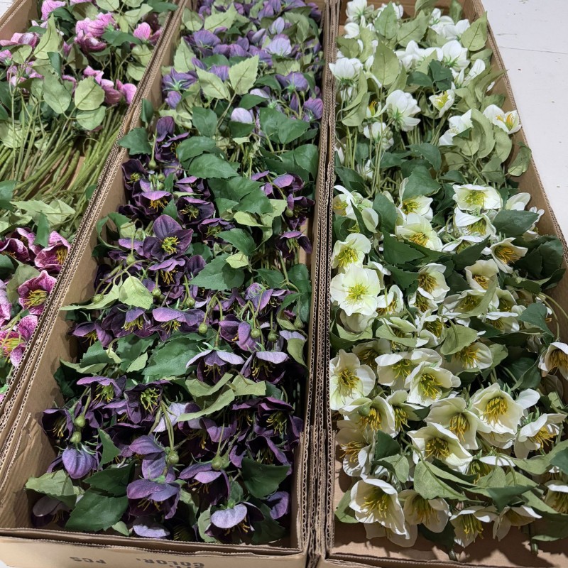 Artificial Helleborus Christmas Rose Flower Stem Wholesale | Kingyee ...